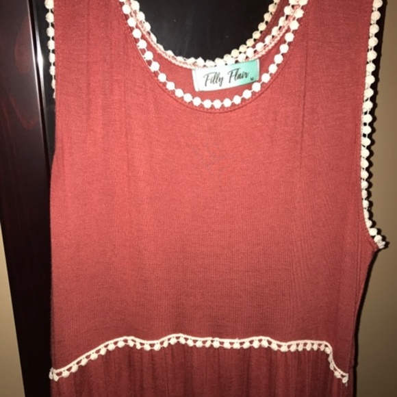 Filly Flair | Dresses | Filly Flair Maxi Dress In Rust Medium | Poshmark